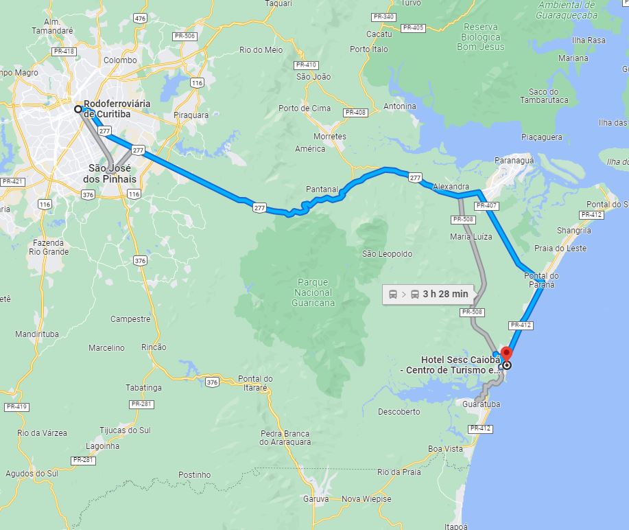 Ônibus - Sesc Caiobá - Centro de Turismo e Lazer